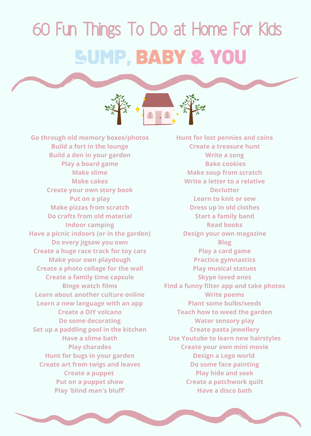 60 Fun Things To Do At Home For Kids Parents Bump Baby And You 60 Fun Things To Do At Home For Kids Parents Bump Baby And You